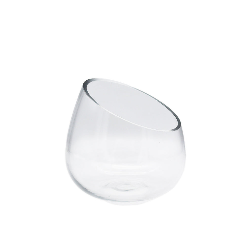 Slanted Glass Bowl Vase for Terrariums, Air Plants, Succulents, and ...
